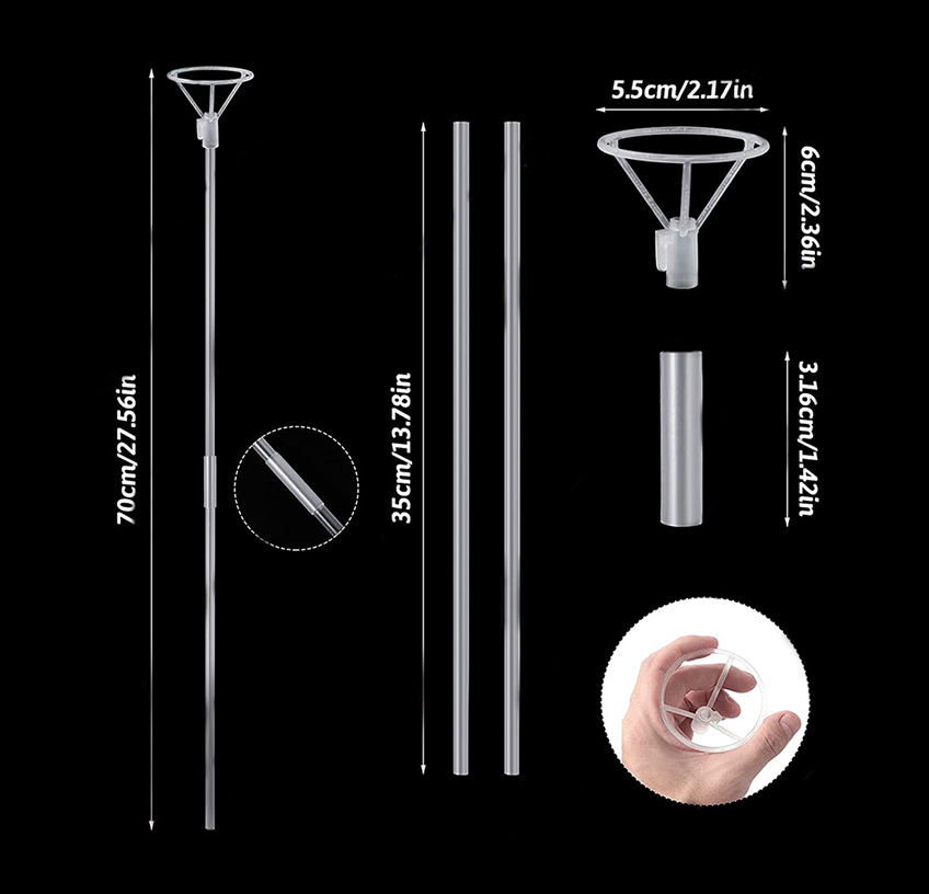 Led Bobo Light Up Hand Holder Balloon 70cm Clear Transparent Balloon ...